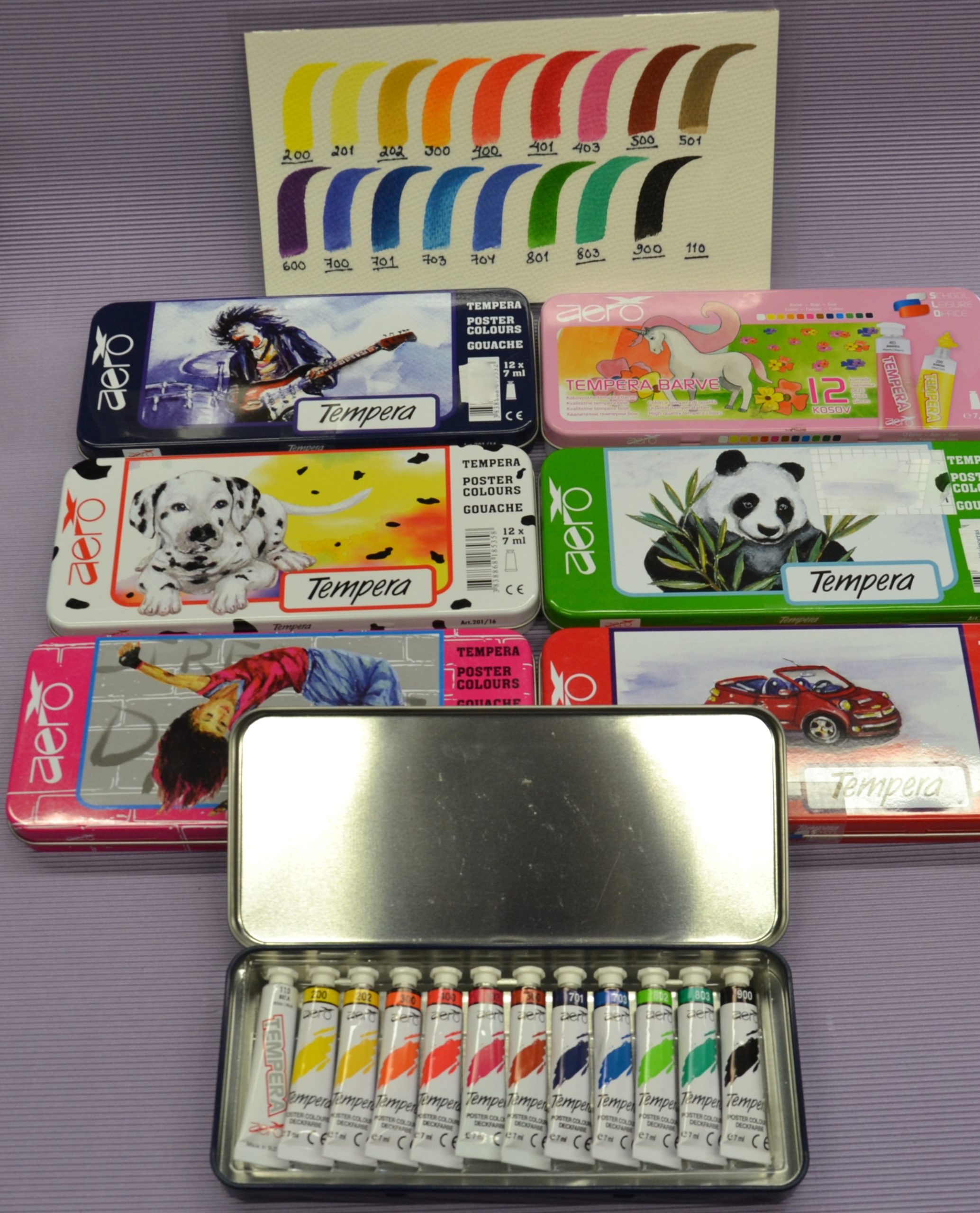 Vesivärit 12 kpl 7 ml Aero Tempera – Suomen Taidetarvike